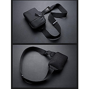 USHAKE Mini Sling Bag for Men Women - Small Crossbody Bag Casual Phone Chest Bag for Hiking Traveling Gifting Blue