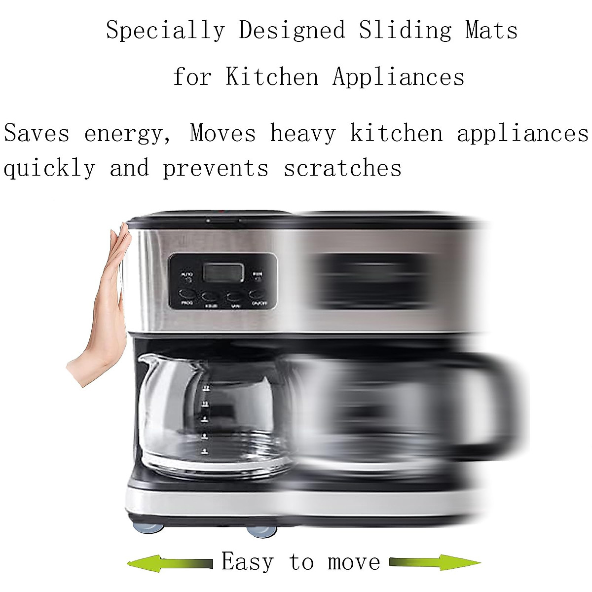 Appliance Sliders for Kitchen Appliances, 8 PCS Easy Moving & Saving Space Self Stick Appliance Slider for Most Countertop Small Kitchen Appliance Coffee Maker, Air Fryer, Pressure Cooker