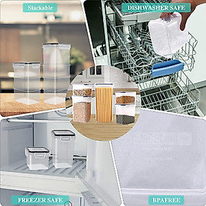 Jeffbaubl 7 PCS Airtight Food Storage Containers,Kitchen Storage Containers with Lids,Plastic Dry Food Canisters with Marker & 24 Labels For Pantry Organization Storage,BPA Free