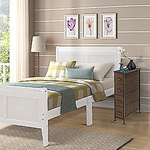 Narrow Dresser, Slim Storage Tower with 4 Fabric Drawers, Vertical Storage Unit for Living Room, Kitchen, Gap, Small Space, 8 x 19 x 30 Inch, Brown