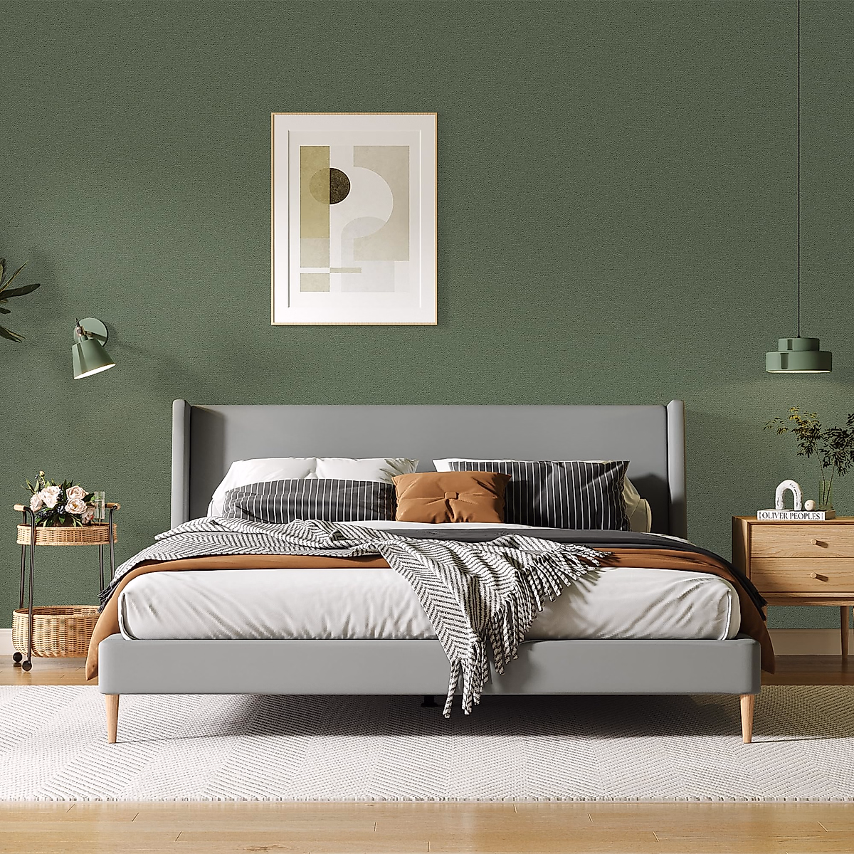 Green Peel and Stick Wallpaper 118.1''x17.7'' Green Contact Paper for Cabinets and Drawers with Tools, Removable Self Adhesive Thicken Wall Paper for Home Wall Decoration and Covering Old Furniture