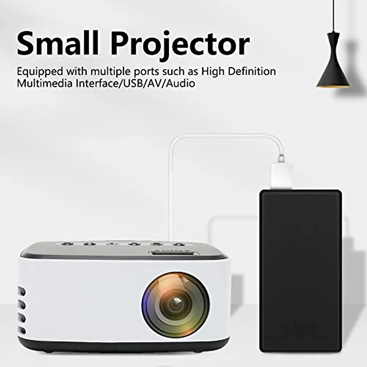 Mini WiFi Projector, 1080P Full HD Portable Movie Projector Vedio Projector Support Wireless Projection Compatible with HDMI, USB, AV, Audio(#2)