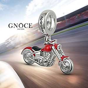 GNOCE Motorcycle Pendant Charm Sterling Silver Dangle Charm For Bracelet/Necklace For Women