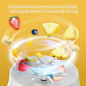 Portable Blenders, Electric Juicer, USB Rechargeable Blenders, Wireless Mini Juicer Portable Juicer with 10 Blade for Home, Travel, Camping, Easy to Clean Prime Of Day Deals Today 2024 Kitchen, white