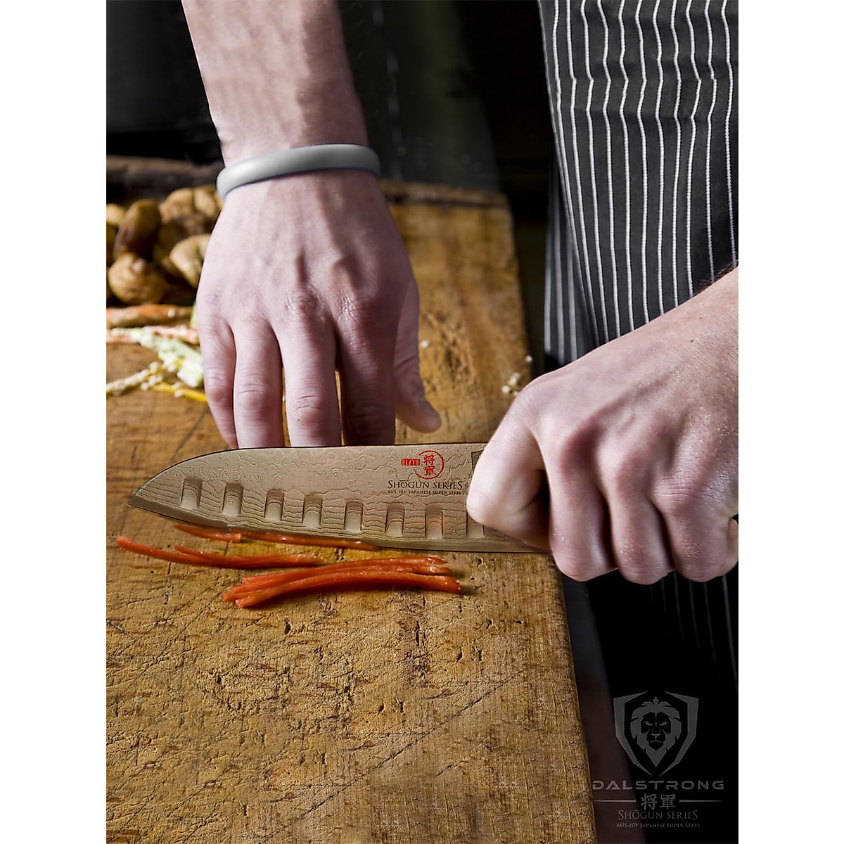 Dalstrong Santoku Knife - 7 inch - Shogun Series - Damascus - Japanese AUS-10V Super Steel 67 Layers - Black G10 Handle - Vegetable Knife - Vacuum Treated - Kitchen Knife - Sheath Included