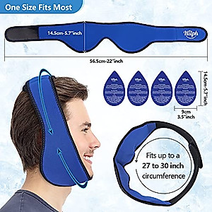 Hilph Bundle of Jaw Ice Pack with 4 Nylon Gel Pack + Back Ice Pack