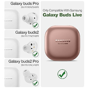 Dexnor Compatible with Samsung Galaxy Buds 2 Pro Case(2022)/Galaxy Buds 2 Case(2021)/ Galaxy Buds Live Case(2020)/ Galaxy Buds Pro Case(2021) Clear Hard PC & Silicone 360 Full Body Case- Pink