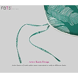 FBTS Prime Outdoor Chair Cushions Set of 4 Patio Seat Cushions with Ties 16x17 Inch Emerald Green Leaves U-Shape Chair Pads for Outdoor Patio Garden Home Office Furniture