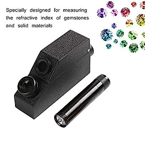 Salmue Gem Refractometer,Jewelry RHG181 1.30-1.81 Professional Gemstone ldentification Gem Refractometer with 3ml Reflective Index Fluid for Gemologists Travel/Portable Lab Suitcase.