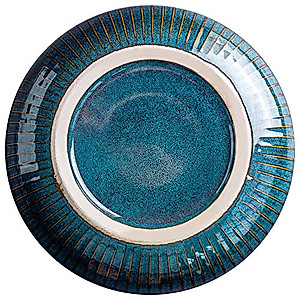 Salad Bowl 66 Oz, 8" Large Soup Bowls, Porcelain Round Serving Bowl Blue Decorative Bowl for Salad, Chip, Cereal, Fruits and Pasta (1pc)