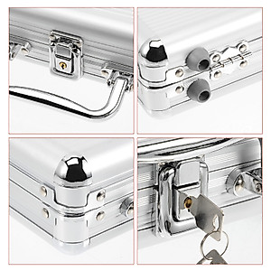 GANAZONO Metal Chip Cases Poker Chip Box Empty Poker Chip Case Alloy Carrier Aluminum Travel Case with Handle for Texas Holdem