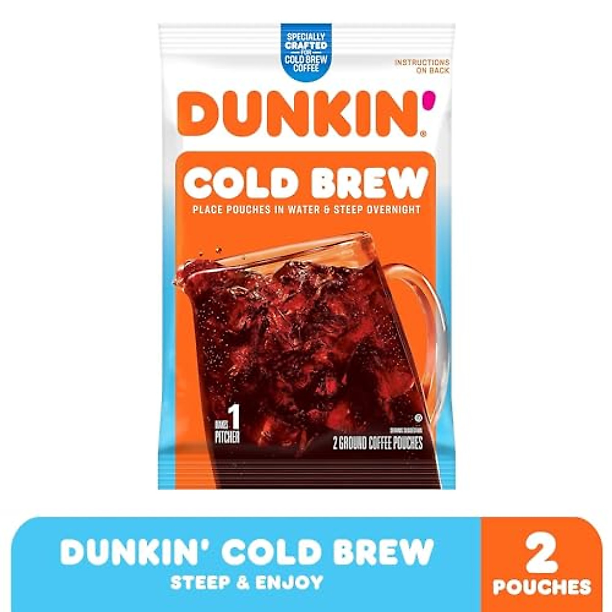 Dunkin' Cold Brew Ground Coffee Packs, 8.46 Ounce (Pack of 1)