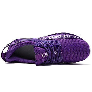 FRSHANIAH Sneakers for Men Slip On Casual Sport Running Shoes Athletic Tennis Walking Shoes Breathable Fashion Gym Runner Jogging Shoes Purple Size 10.5