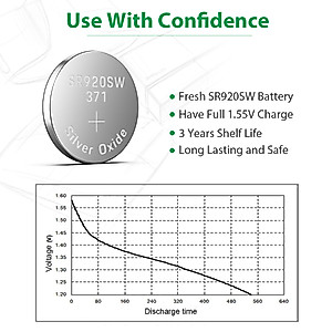 LiCB 10 Pack 371 SR920SW Watch Battery,Long-Lasting & Leak-Proof,High Capacity Silver Oxide 1.55V Button Cell Batteries for Watch