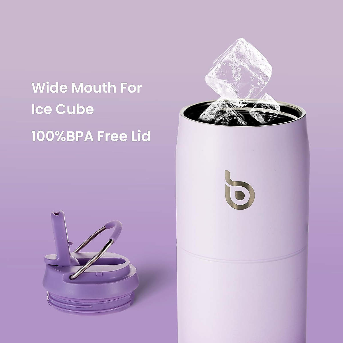 BOTTLE BOTTLE Stainless Steel Water Bottle with Straw and Lid,32oz Vacuum Insulated Water Bottle,Stay Cold for 24 Hrs, Hot for 12 Hrs, Leak-Proof Wide Mouth Water Bottles for Men and Women (purple)