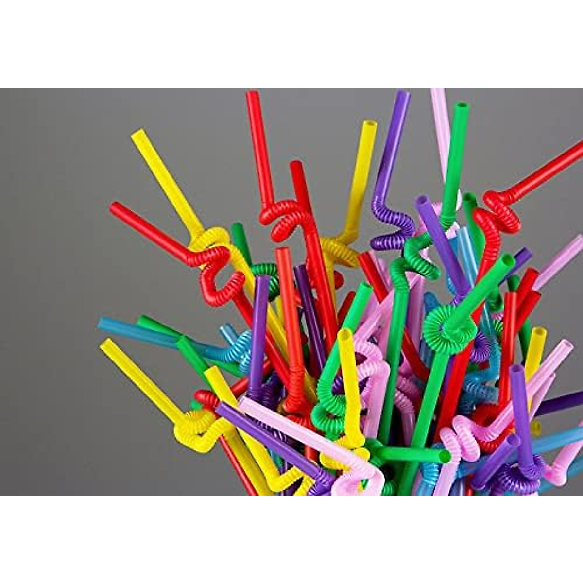 400 Count 10.2 Inch Colorful Flexible Plastic Drinking Straws,Bendable Long Thick Disposable Artical Straws,for Party,for Use with Any Jumbo Cup or Water Bottle,BAP Free,Diameter 0.24 inch