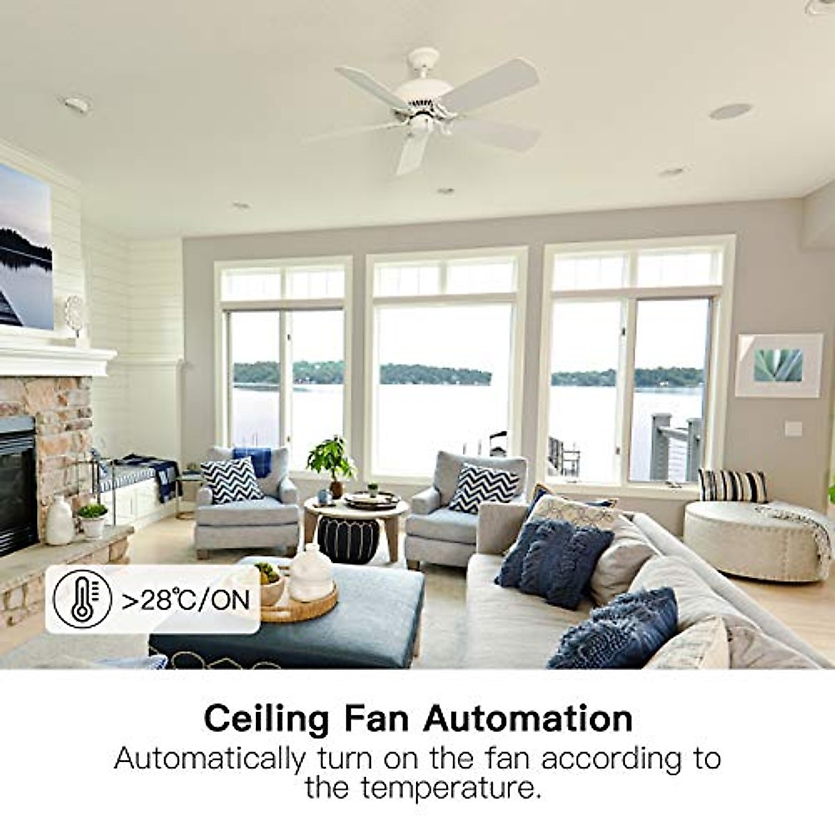 TREATLIFE Smart Ceiling Fan Control, 4 Speed Fan Switch for Ceiling Fan, Neutral Wire Required, Smart Home Devices that Works with Alexa and Google Assistant, Remote Control, Schedule, No Hub Required