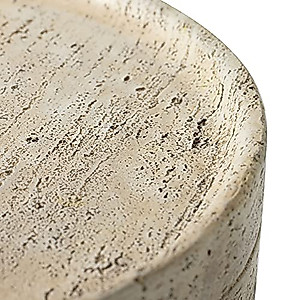 SUNBURY Concrete Side Table, Outdoor Side Table for Patio, 14" Outdoor Accent Table Patio Round Side Table End Table, Ceramic Side Table Garden Stool Log Table