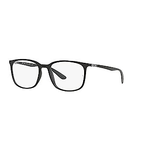Ray-Ban RX7199 Square Prescription Eyewear Frames, Sand Black/Demo Lens, 54 mm