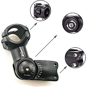 LITEONE MTB Stem Adjustable Mountain Bike Stem 31.8 130mm 60 Degree Handlebar Stem for Most Bicycle, Road Bike, MTB, BMX, Cycling