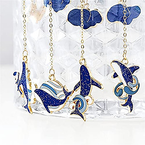 TJLSS Animal Cute Cats Dog Blue Whale Metal Bookmarks Student Reading Page Book Clip Pendant Bookmarks for Gift (Size : D)