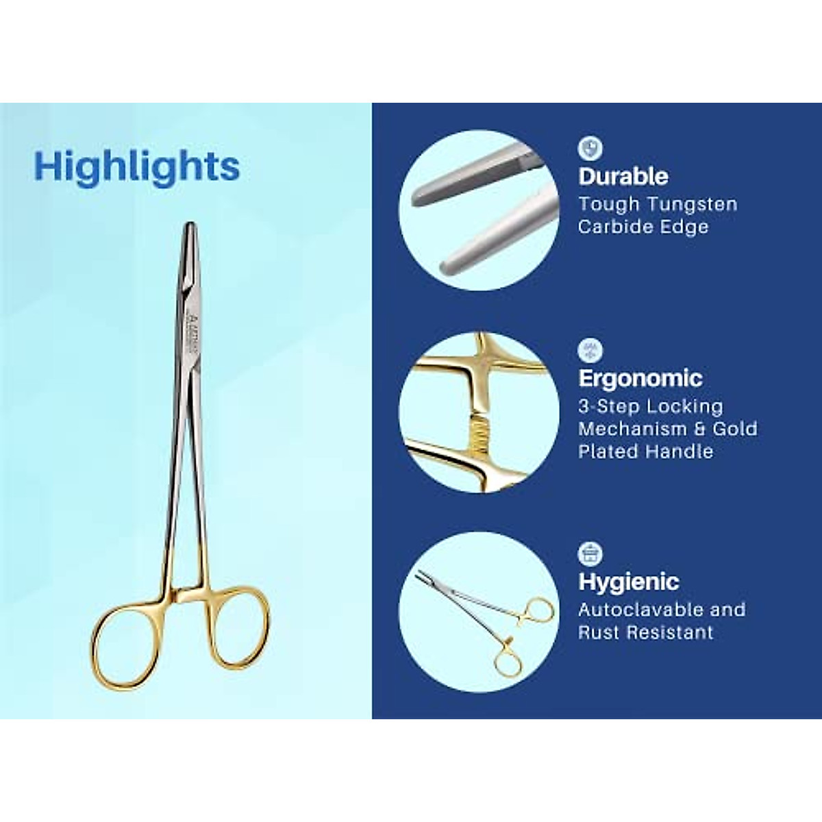 Mayo Hegar Needle Holder 6" Surgical Needle Driver with Tungsten Carbide Inserts by ARTMAN INSTRUMENTS