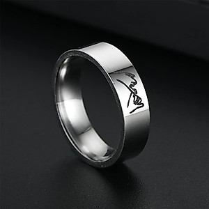 HMOOY Matching Rings for Couples, I Love You Promise Rings Hand in Hand Pinky Promise Ring Couples Rings Set for Him and Her Stainless Steel (Pinky Promise Ring Size 8)