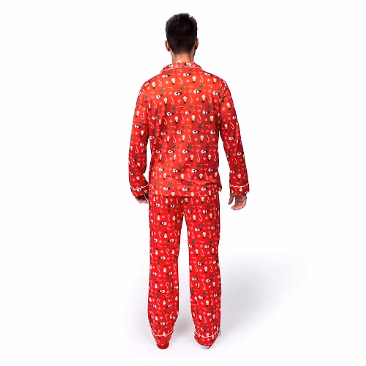 JOYIN Christmas Pajamas for Couples, Xmas Matching Family Pajamas Red Suit Set for Men, Snowman&Snowflake Holiday Pajamas Sleepwear Loungewear-XL