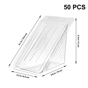 Cabilock 50pcs Sandwich Packing Boxes Food Containers Clear Sandwich Case Sandwich Triangle Boxes Take Out Containers for Sandwich Cake Dessert,Hamburger