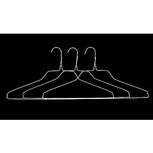 100 White Wire Hangers 18" Standard White Clothes Hangers (100, White)