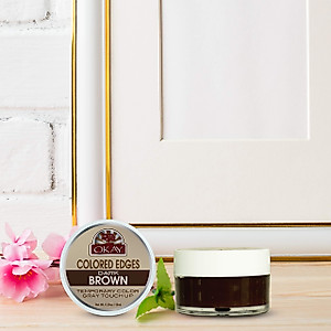 OKAY Colored Edges Dark Brown - Root Touch Up, Edge Control, Root Cover Up, Black Edge Gel, Gray Hair Cover Up for Women & Men, Hairline Coverage for Hair Loss, Thinning - 0.5 Oz (Pack of 1)