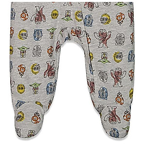 STAR WARS Baby Boys 2 Pack Sleep N' Play Footies Chewbacca Yoda R2-D2 3-6 Months