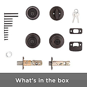 Kwikset 690 Cove Entry Knob and Single Cylinder Deadbolt Combo Pack in Venetian Bronze