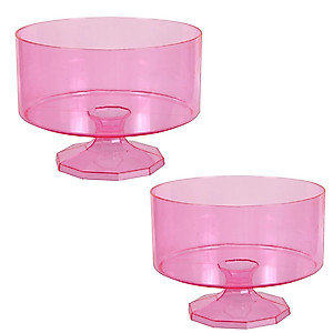 ACHED Light Pink Candy Container 2Pcs Plastic Trifle Dishes 2Pcs Scalloped Plastic Bucket 5.625x4.5x6 2Pcs Plastic Container 8x7x8.8 6Pcs Plastic Scoop 6x3x1 Sets Pack of 12 with Bonus Ankara Tote Bag