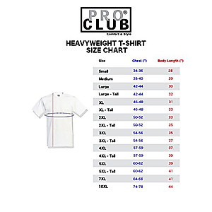 Pro Club Men's Heavyweight Cotton Short Sleeve Crew Neck T-Shirt, White, 2X-Large