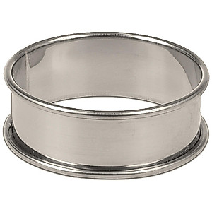 Matfer Bourgeat Stainless Steel Shallow Flan/Dessert Ring Mold, 2.5", 6PK 371702