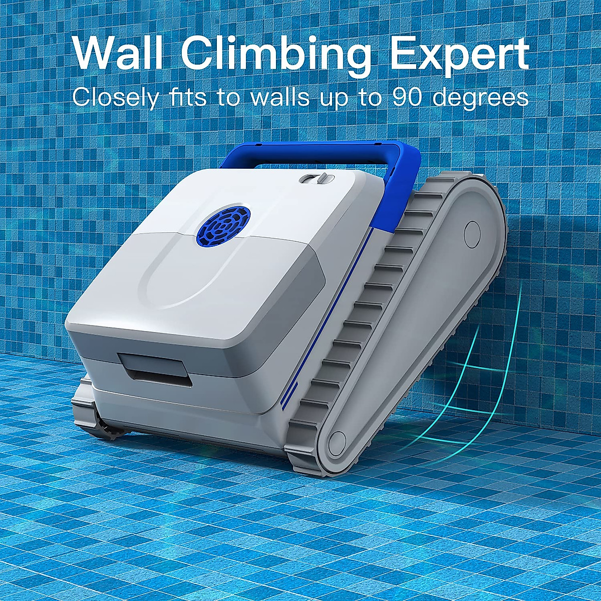 AIRROBO PC100 Cordless Robotic Pool Cleaner, Wall Climbing Pool Vacuum for Inground Pools and Above Ground Pools, clean Pool's Floor, Wall, Waterline,Lasts 120Mins, Smart Navigation and parking system