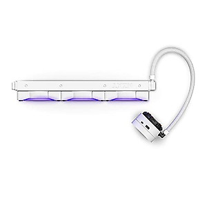 NZXT Kraken X73 RGB 360mm - RL-KRX73-RW - AIO RGB CPU Liquid Cooler - Rotating Infinity Mirror Design - Powered by CAM V4 - RGB Connector - AER RGB V2 120mm Radiator Fans (3 Included) - White