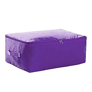 Colorido Portable Folding Clothes Organizer Bag Dust-proof Large Capacity Comforters Blankets Bedding Pillow Zipper Storage Bag Purple