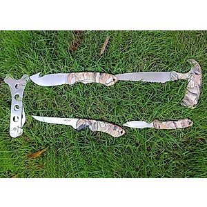VAGMI Hunting Knife Set -5 Pieces of Portable Butcher Game Processing Set ， Hunting Knife for Men ，for Deer Hunting ，Survival, Camping, Fishing, Meat,with Storage Case