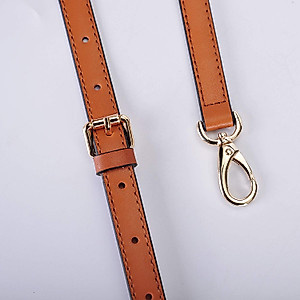 VanEnjoy Genuine Leather Adjustable Purse Strap Replacement for Crossbody Handbag - 0.71" Wide,51" Long (Khaki)