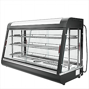 Countertop Food Warmer,48" Three Tier Commercial Warmers for Food Display, Glass case, with LED Lighting Removable Shelves Pastry for Buffet Restaurant