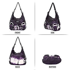 Angel Kiss Purse Women Hobo Handbag Fashion Roomy Crossbody Shoulder Bag Ladies Top Handle Handbag Washed PU Leather