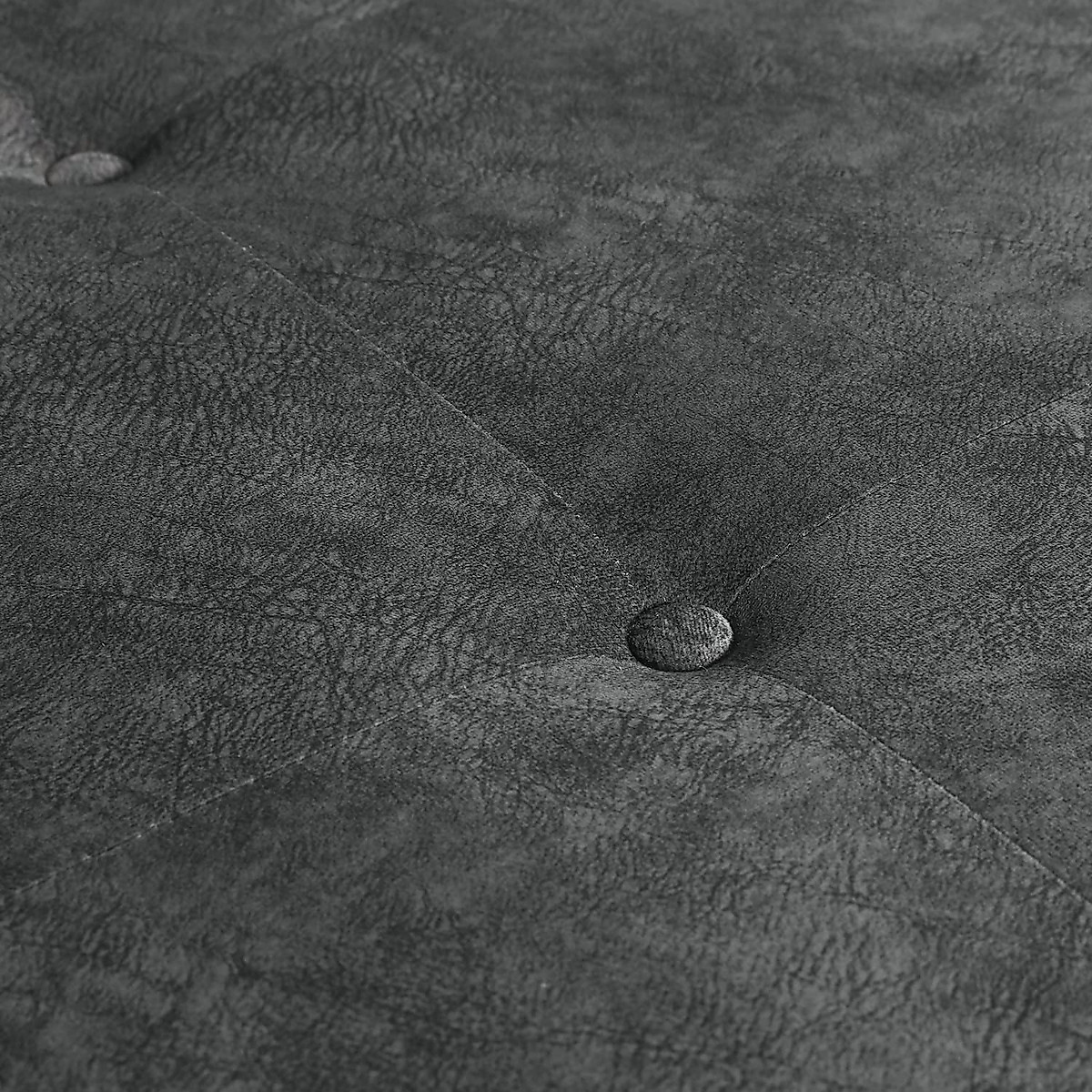 Homebeez Fabric Button Tufted Storage Ottoman Bench, Square Coffee Table Footstool Footrest with Wood Legs for Living Room (Gray)