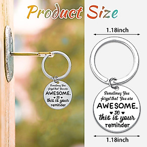 6 Pcs Inspirational Keychain Friendship Employee Appreciation Gift Coworker Gifts Teamwork Sometimes You Forget You're Awesome Best Friend Keychain Funny Gift for Women Men Birthday Graduation