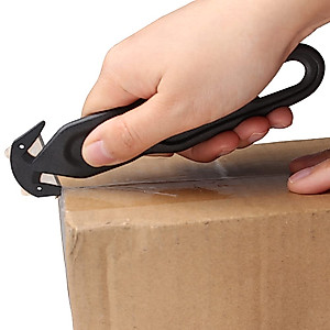 Nova Safety Cutter Tool, Ergonomic Film Cutting Blade, Box, strap, carton and package Opener (Black, 5 Pack)