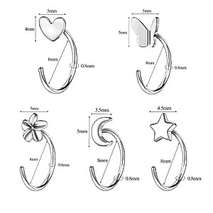 AoedeJ Sterling Silver Half Hoop Earrings Tiny Huggie Hoop Cartilage Earrings Small Comfy Half Hoop Earrings for Women (Style 2)