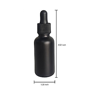 BEGIKET 12 Pack 1oz Black Coated Glass Dropper Bottle,30ml Frosted Black Glass Bottles with Eye Droppers,for Essential Oils,Leakproof Travel Bottles, Oil Bottles for Hair