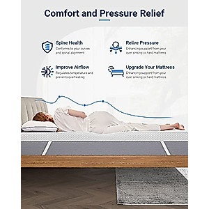Avenco California King Size Memory Foam Bed Mattress 3 Inch, Gel-Infused Cal King Cooling Pad with Removable Cover, CertiPUR-US Certified, White (T4FM05)