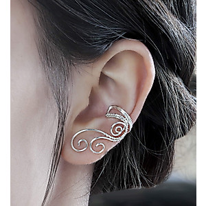 OwMell Non-Piercing Elf Ear Cuffs, Flexible and Durable, Handmade Alloy Metal, Fits Most Earring Sizes